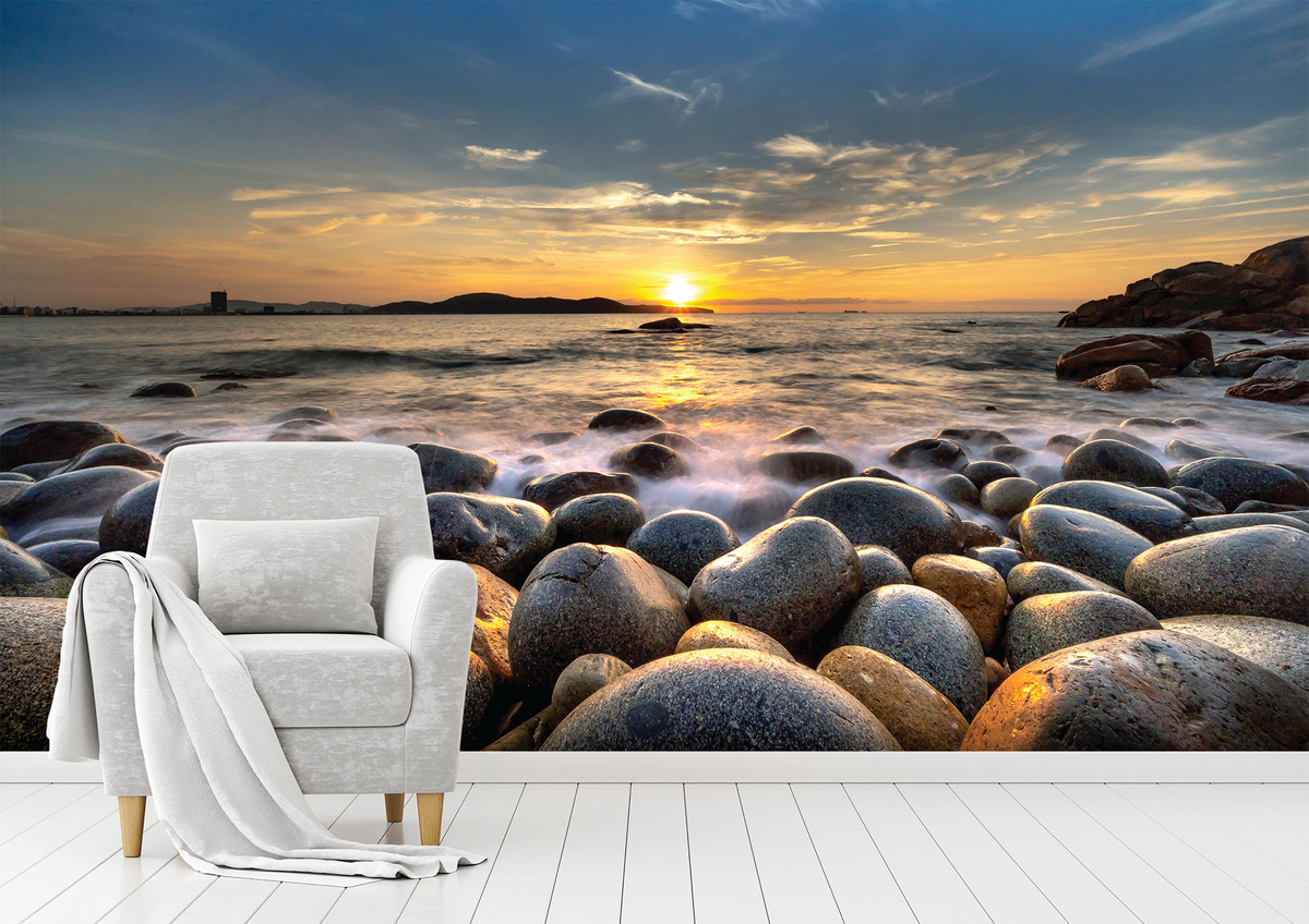 Rocky Shoreline Wall Mural | Wall Murals from Mural Guys Canada