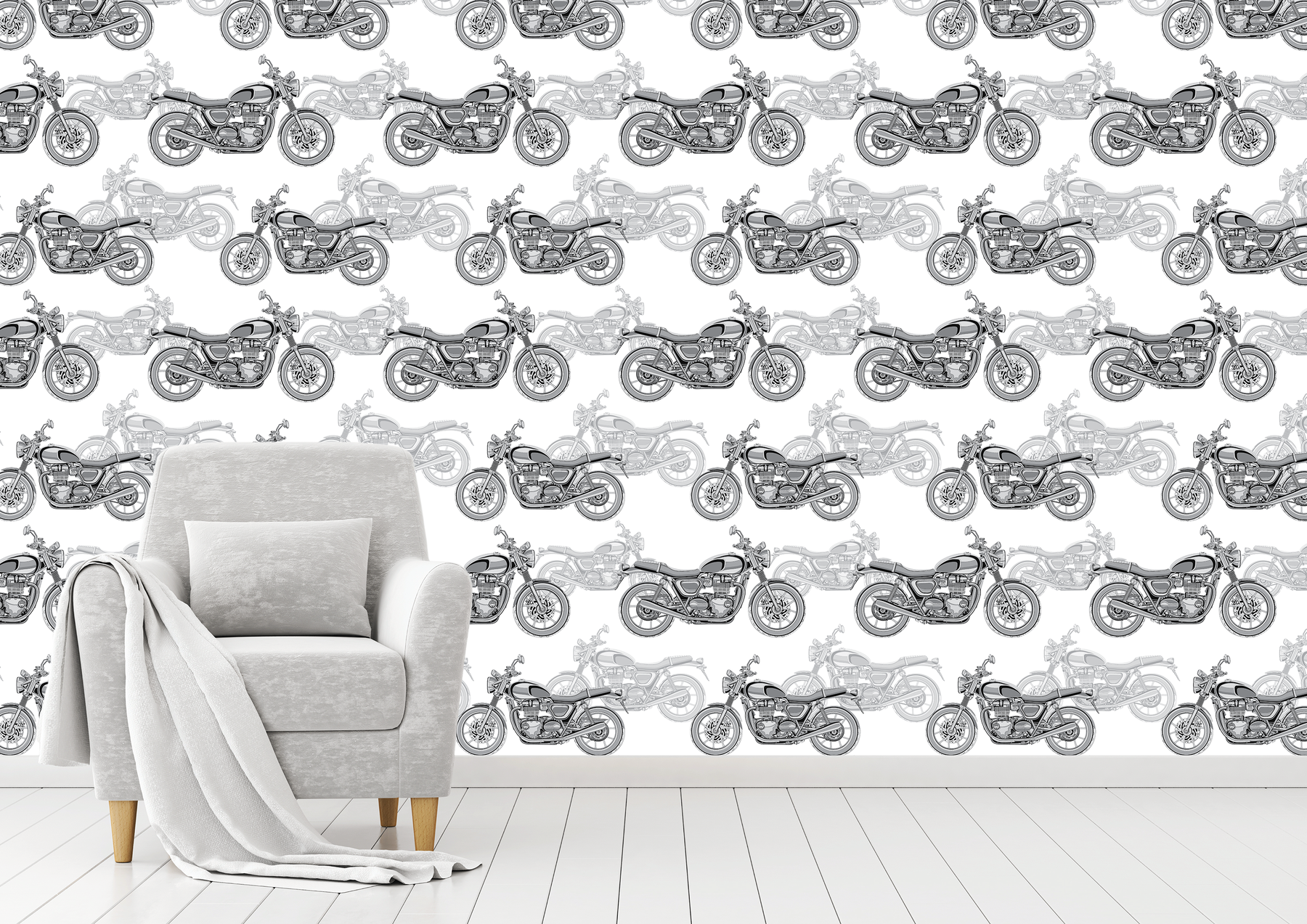 Vintage Motorcycles Wall Mural | Custom Wall Murals from Mural Guys